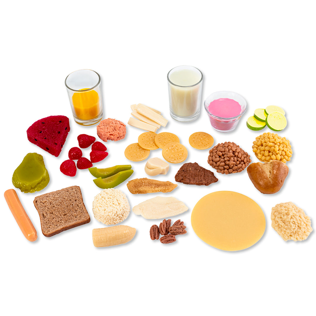 Kit de 25 Réplicas de Alimentos 3D - Nutriequipo